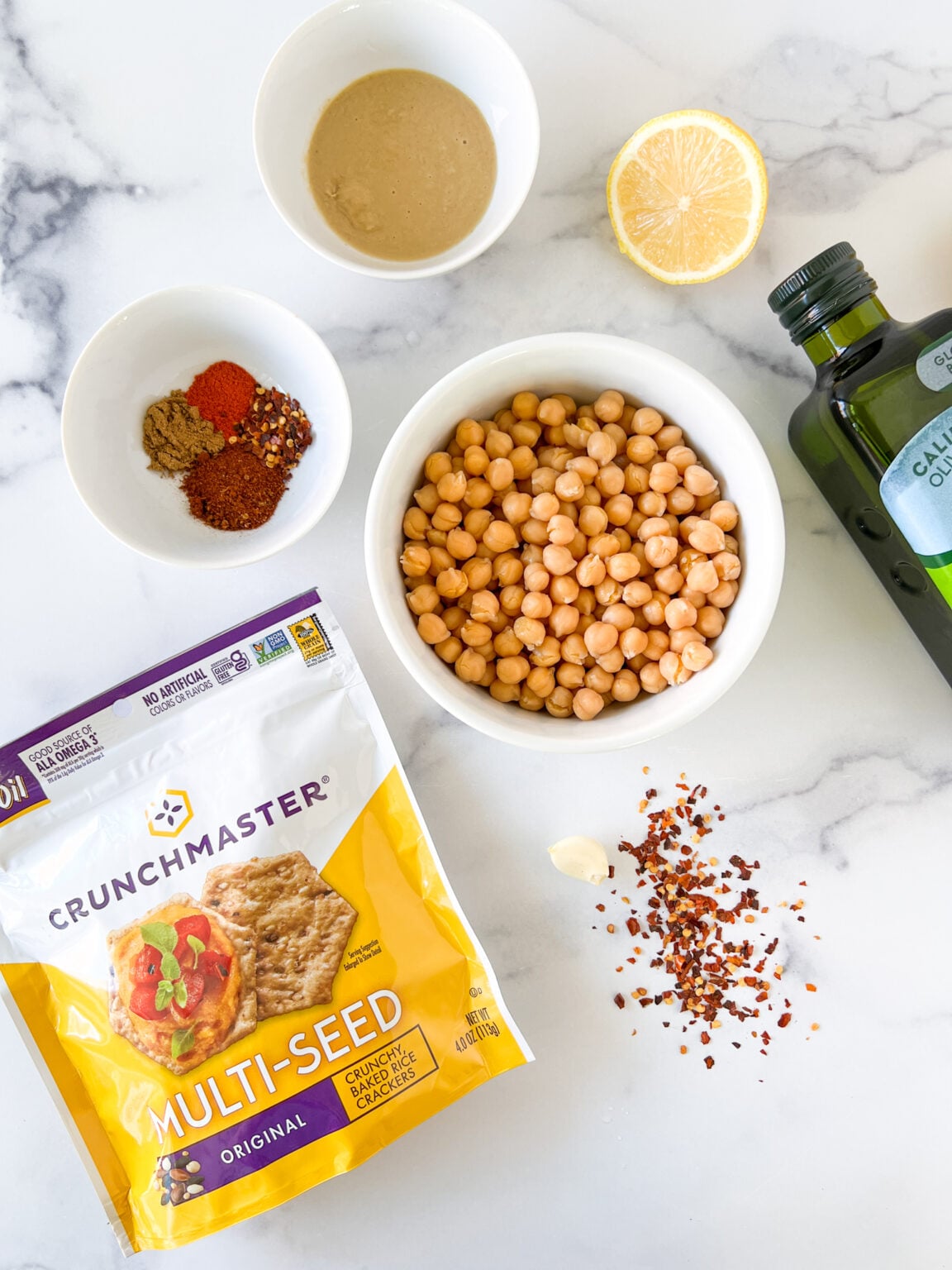 Spicy Hummus with Crunchy Chickpeas