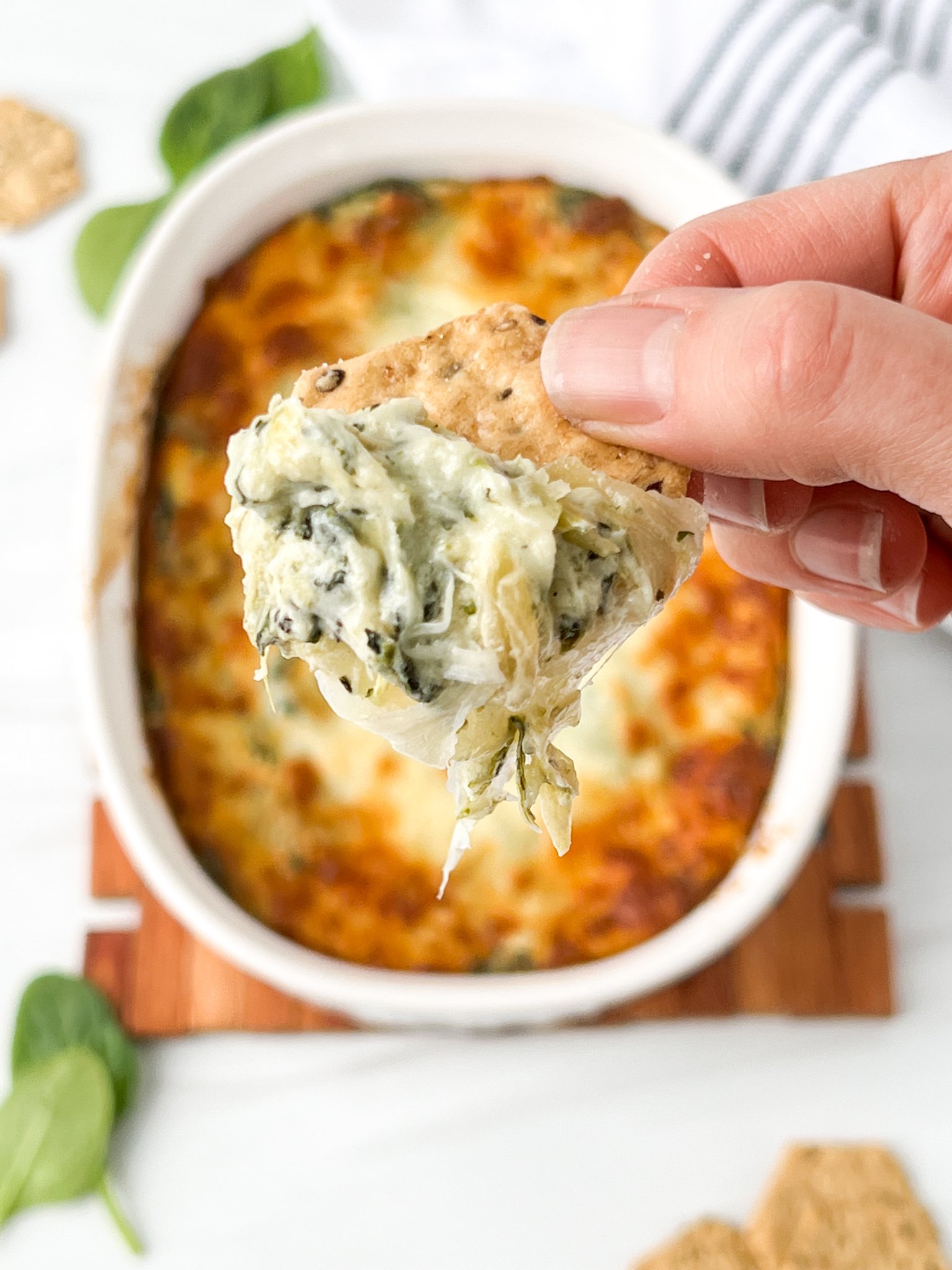 Easy and Cheesy Spinach Artichoke Dip