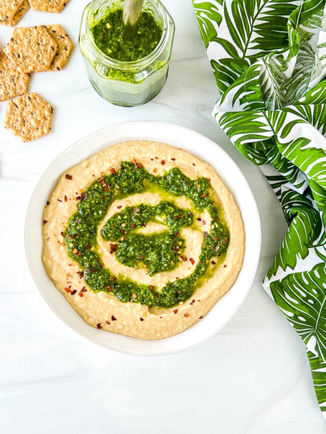Homemade Spicy Cilantro Sauce (Zhoug) with Hummus - Good For You Gluten ...